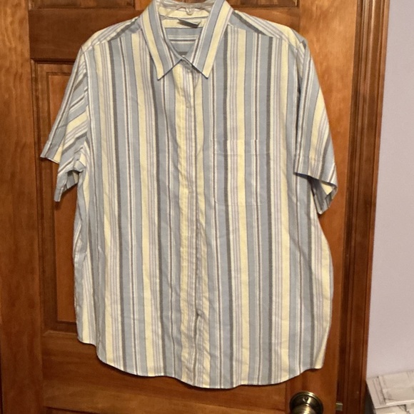 Classic Elements | Tops | Classic Elements Blue And Cream Striped Shirt ...